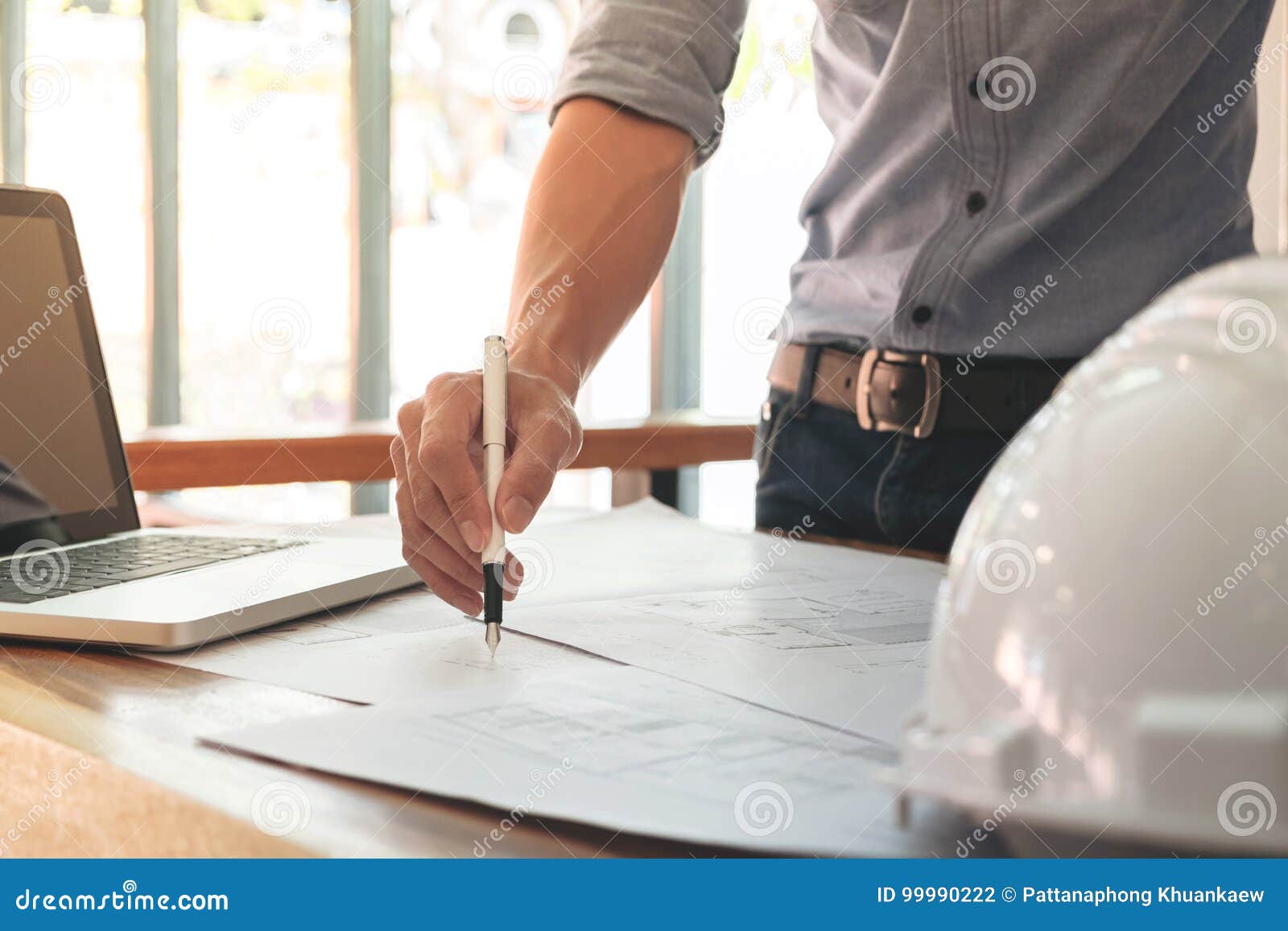 Image of Engineer or Architectural Project, Close Up of Engineer Stock ...