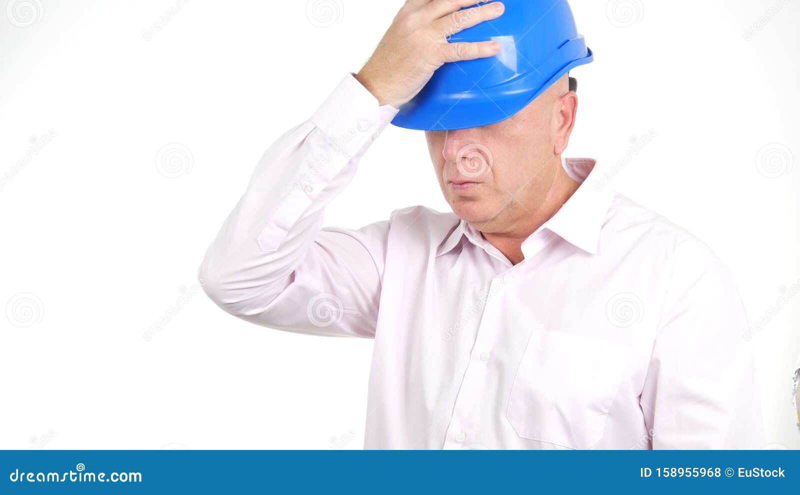 Image with Engineer Gesticulating Worried and Disappointed Stock Photo ...