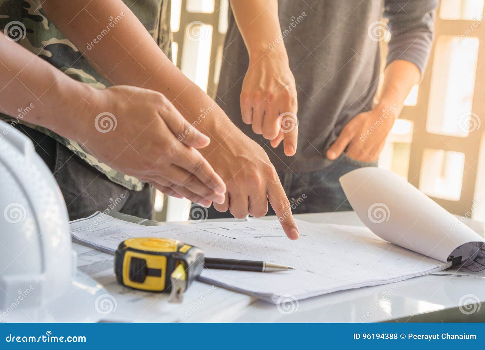 Image of Engineer Meeting for Approved Architectural Project, Working ...