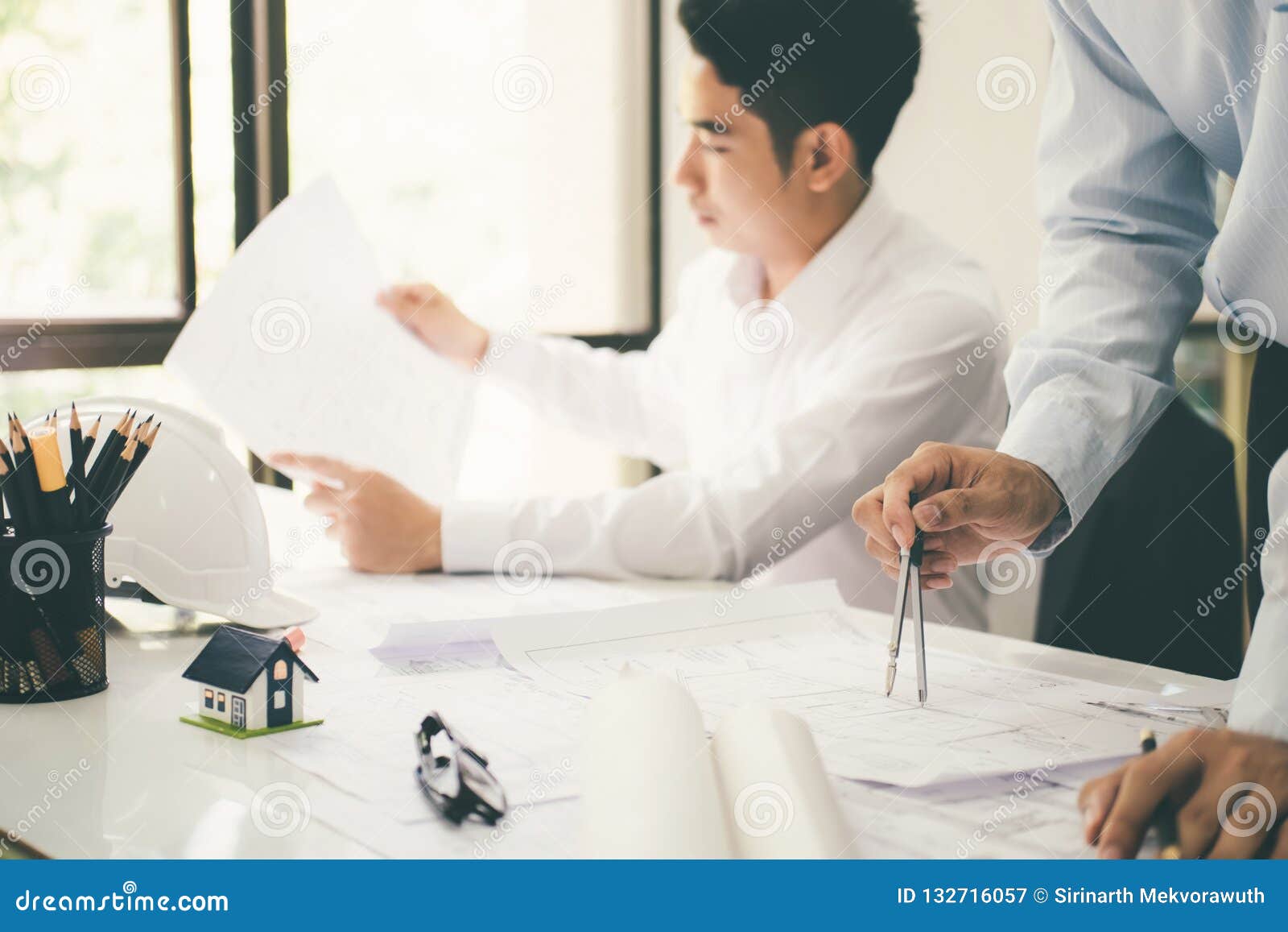 Engineer Meeting for Architectural Project Stock Image - Image of ...