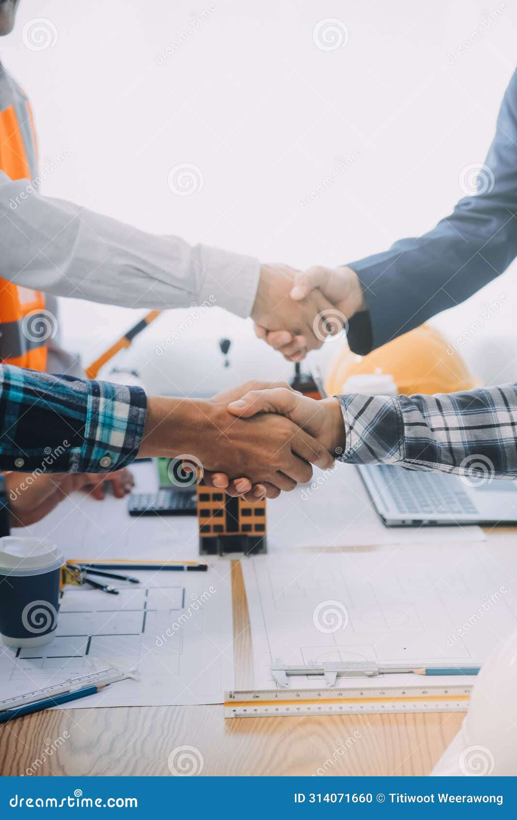 Image of Engineer Meeting for Architectural Project. Working with ...