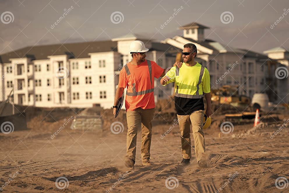 Image of Engineer Men at Construction Site. Engineer Men at ...