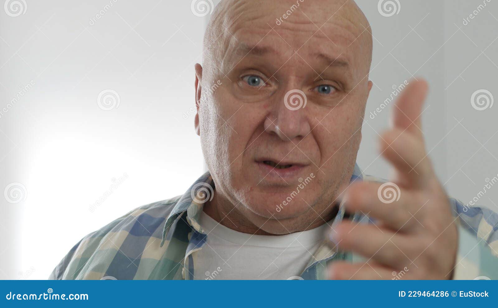 Image with an Engineer Talking and Gesticulating Nervous in a Technical ...