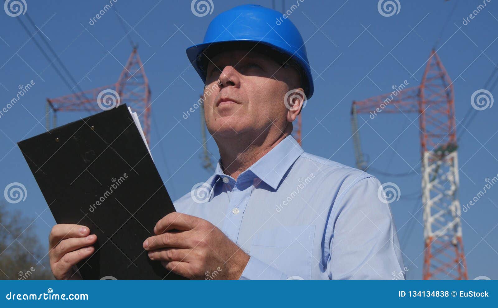 Engineer Image Work with Clipboard in Hand Stock Photo - Image of ...