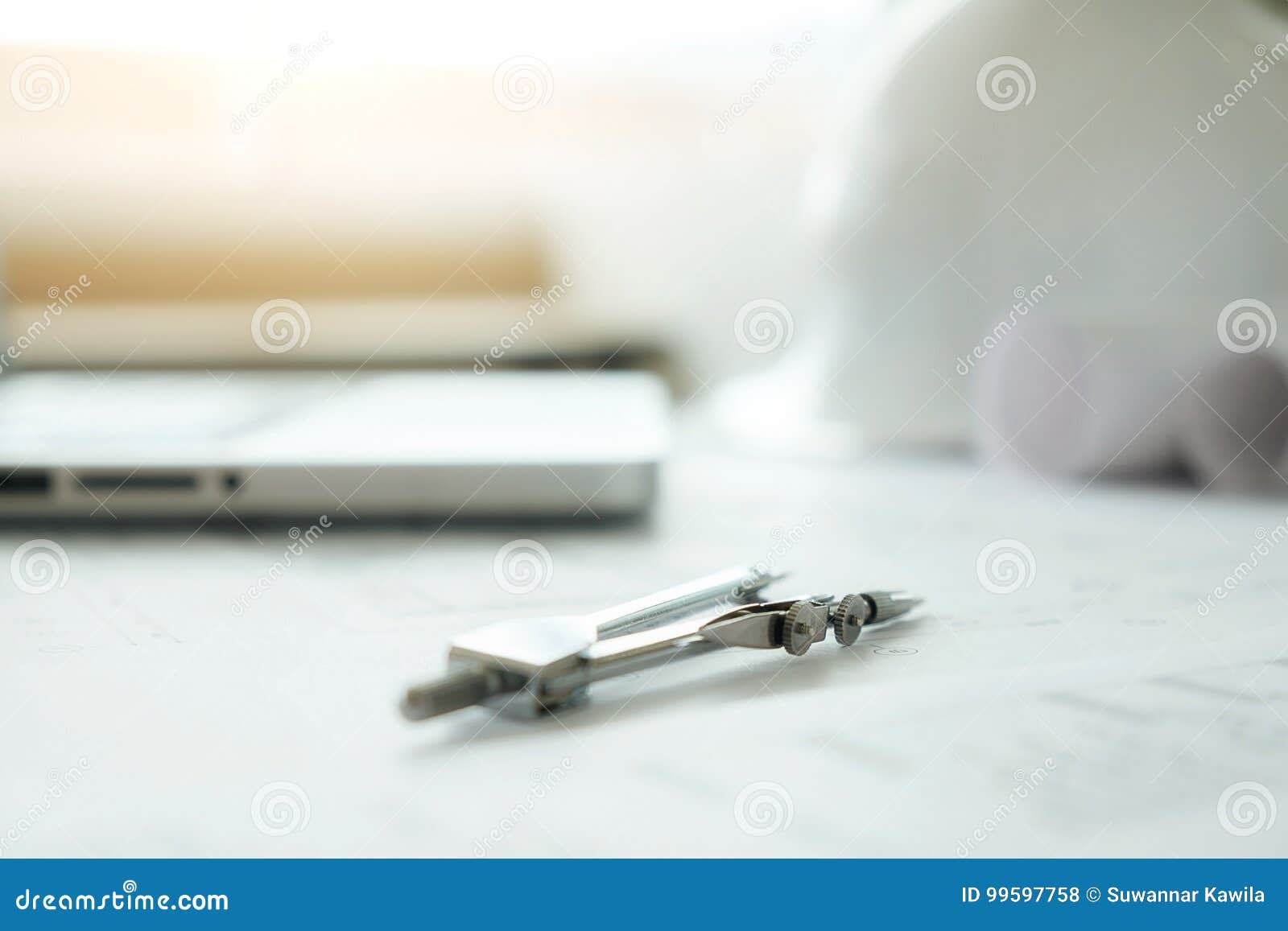 Image of Engineering Objects on Workplace Top View.Construction Stock ...
