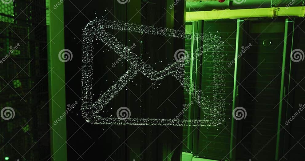 Image of Envelope and Spots Over Server Room Stock Photo - Image of ...