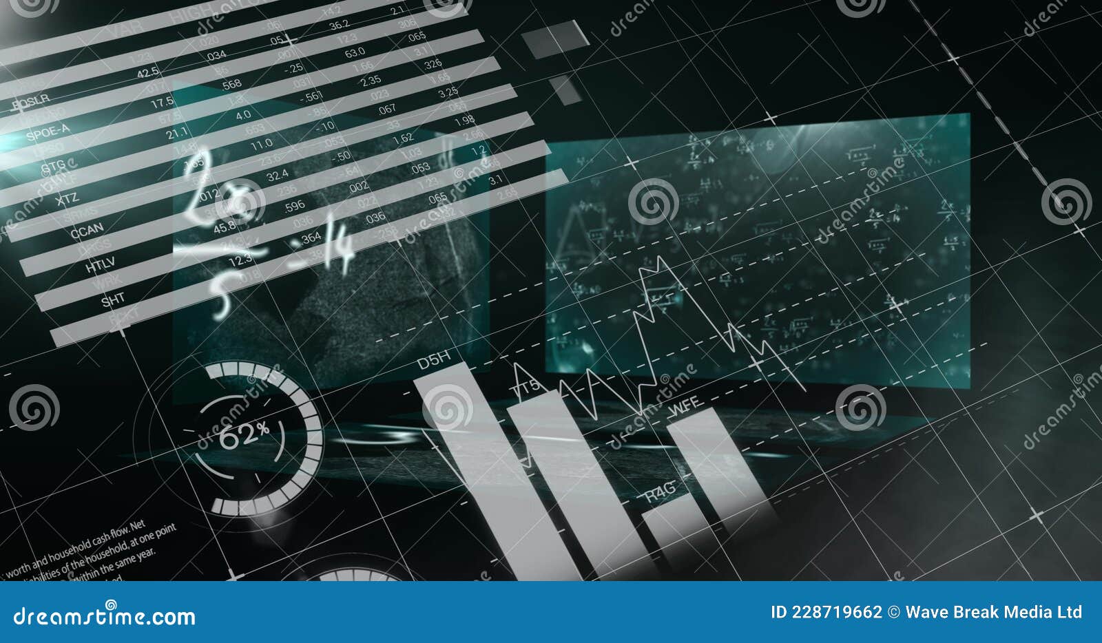 Image of Equations Moving and Statistical Information Graphs Processing ...