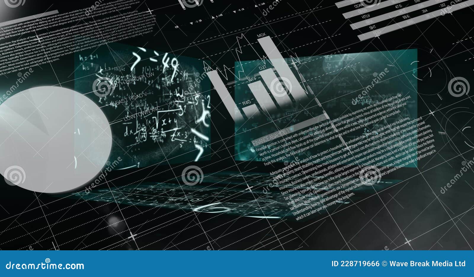 Image of Equations Moving and Statistical Information Graphs Processing ...