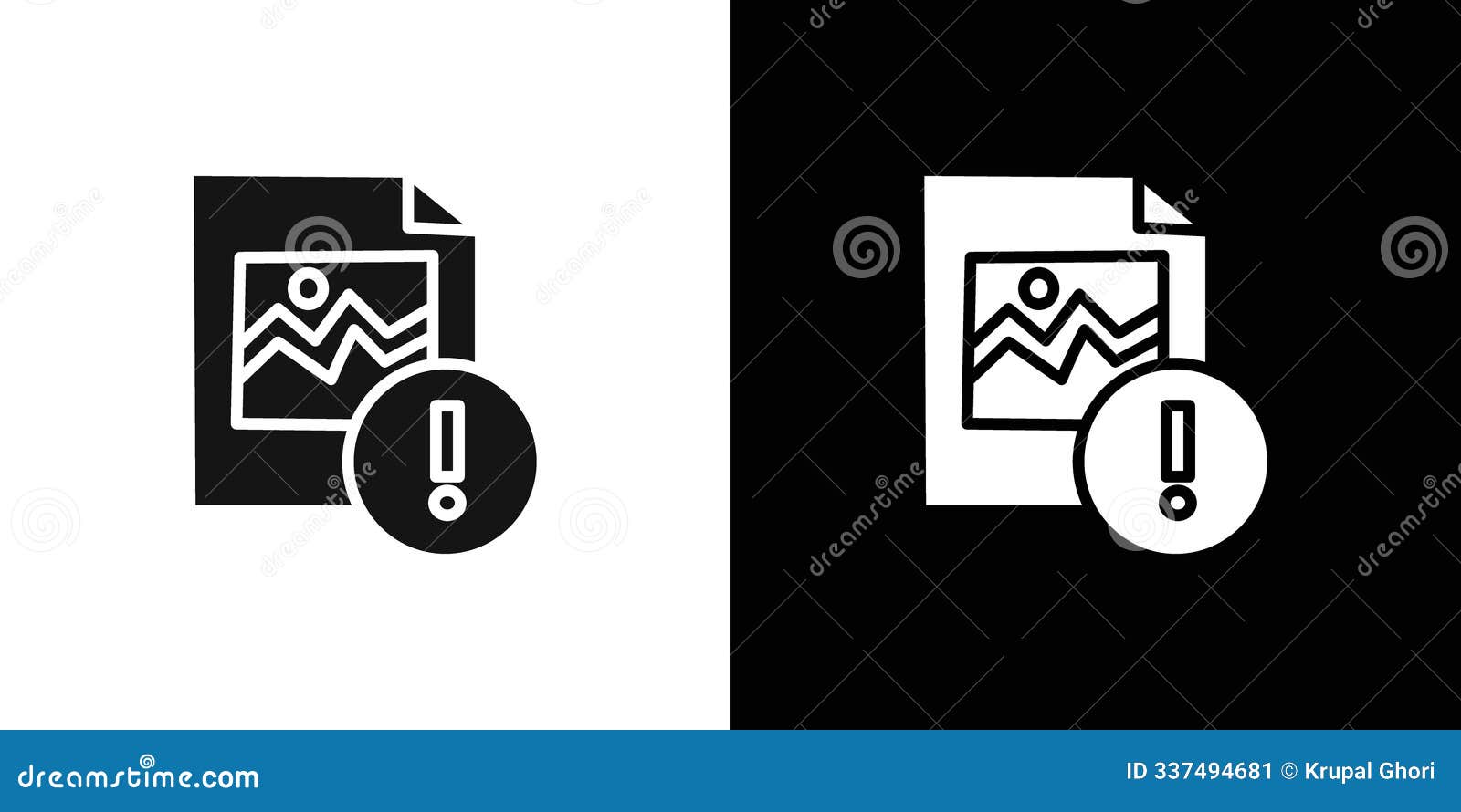 Image Error Icon Flat Line Illustration Stock Vector - Illustration of ...