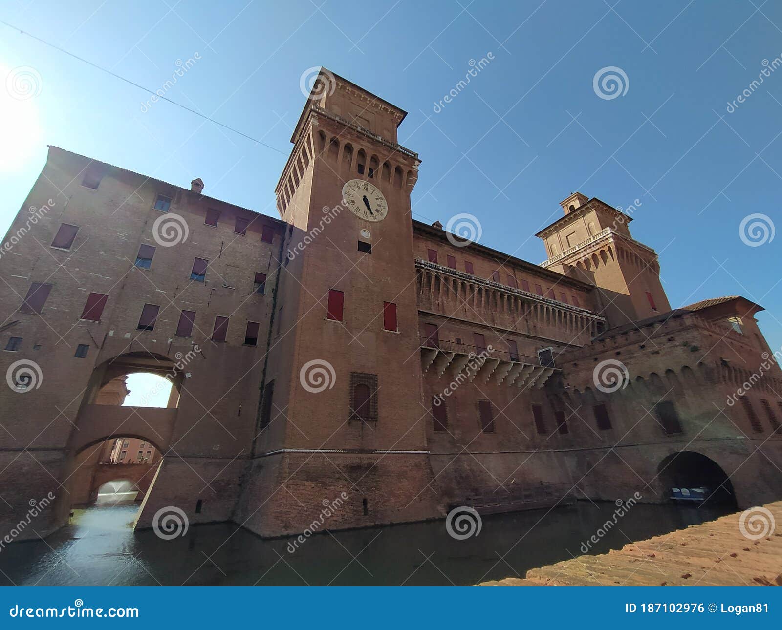 The Este Castle in Ferrara City Stock Photo - Image of church, italy ...