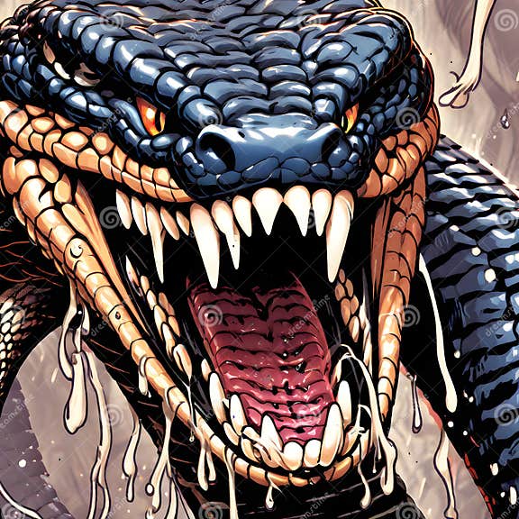 Image of the Evil Cobra Dripping and Spitting Venom. Stock Illustration ...