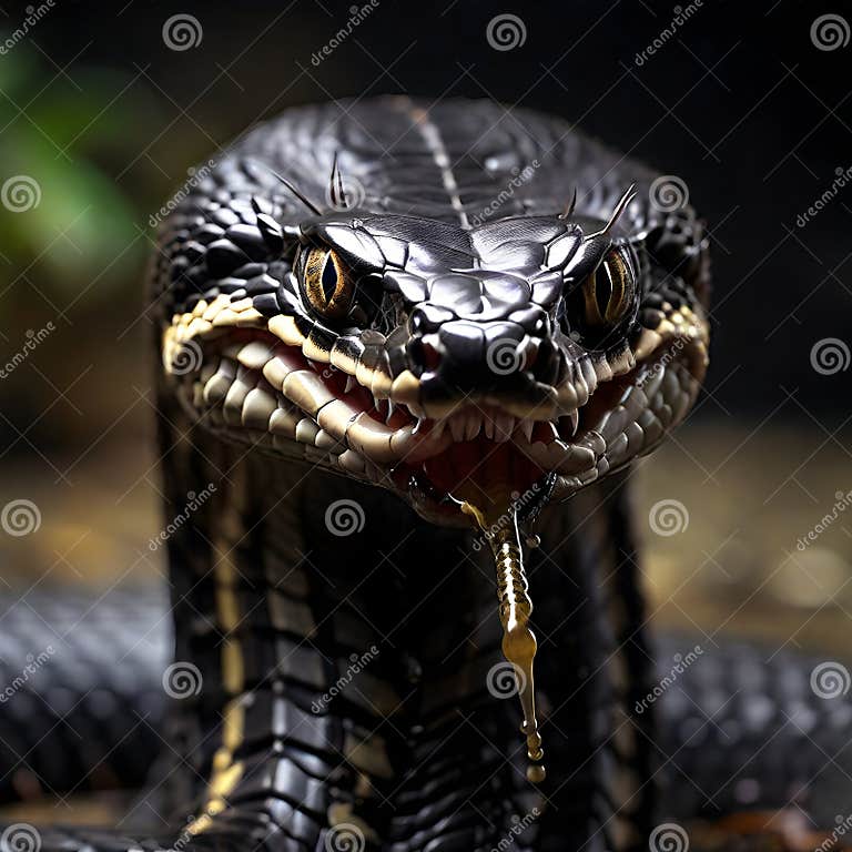 Image of the Evil Cobra Dripping and Spitting Venom. Stock Illustration ...