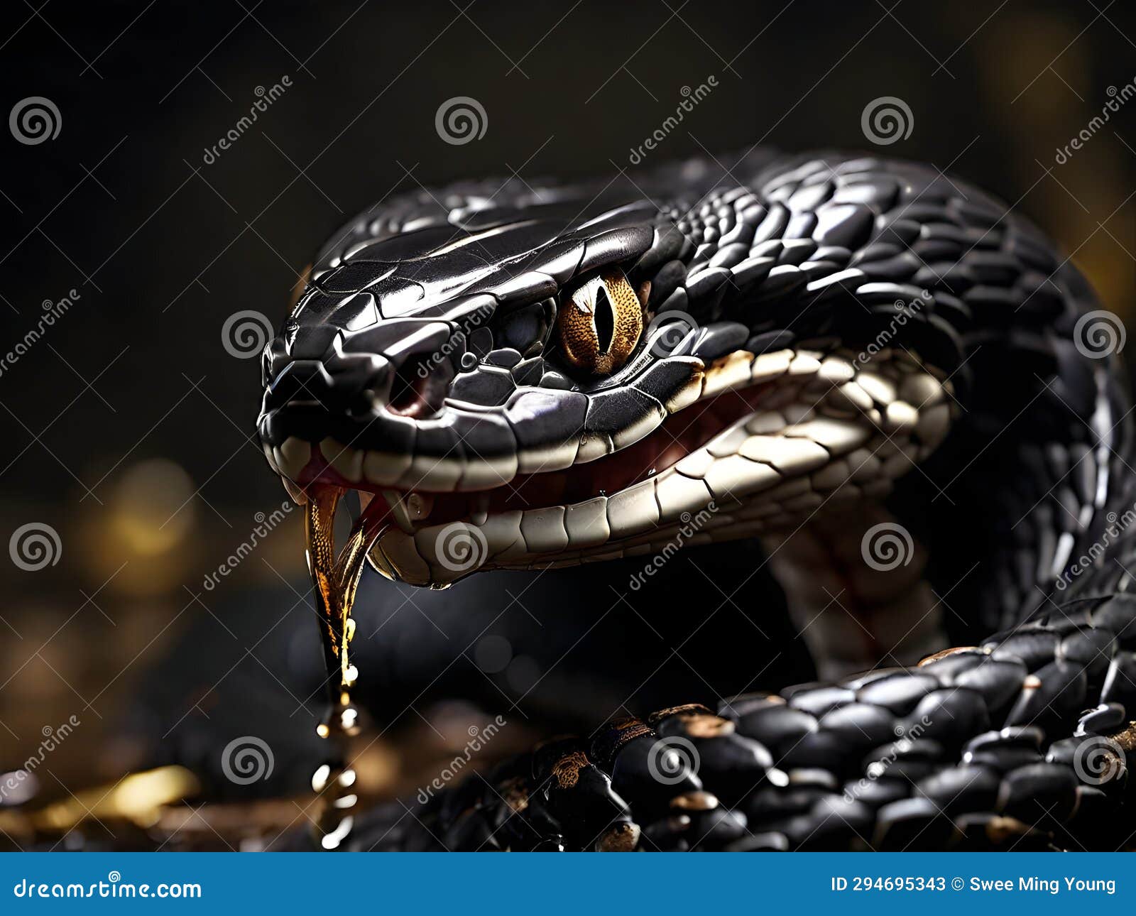 Image of the Evil Cobra Dripping and Spitting Venom. Stock Illustration ...
