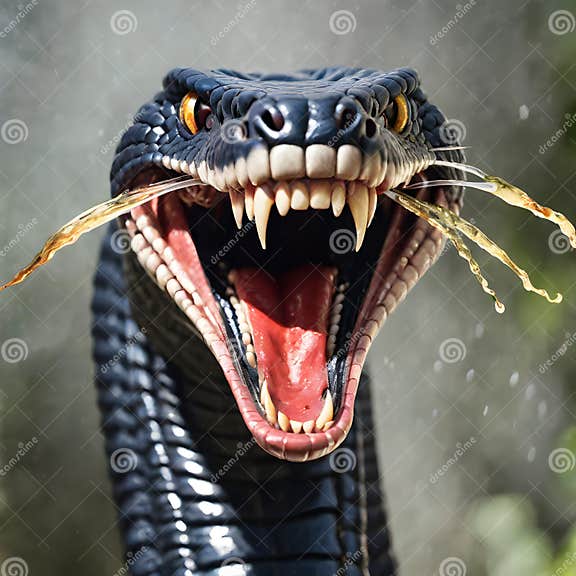 Image of the Evil Cobra Dripping and Spitting Venom. Stock Illustration ...
