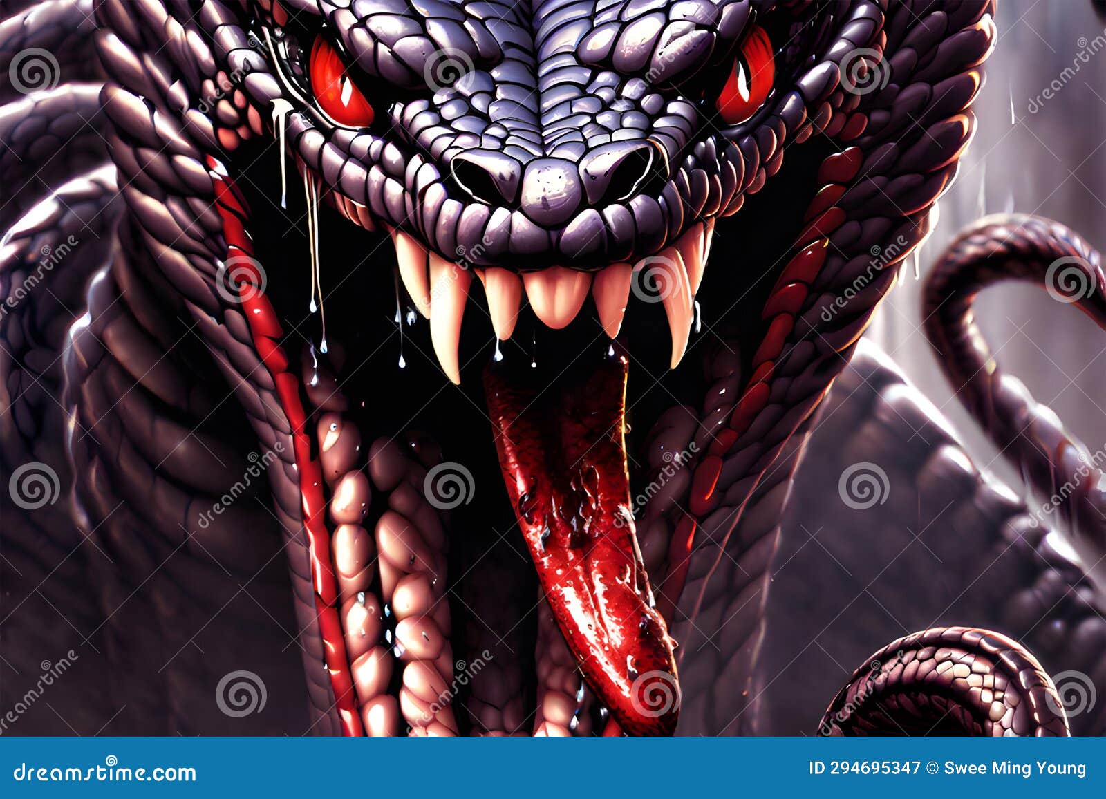 Image of the Evil Cobra Dripping and Spitting Venom. Stock Illustration ...