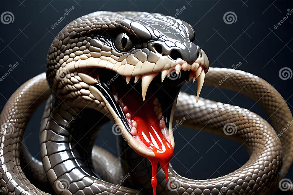 Image of the Evil Cobra Dripping and Spitting Venom. Stock Illustration ...