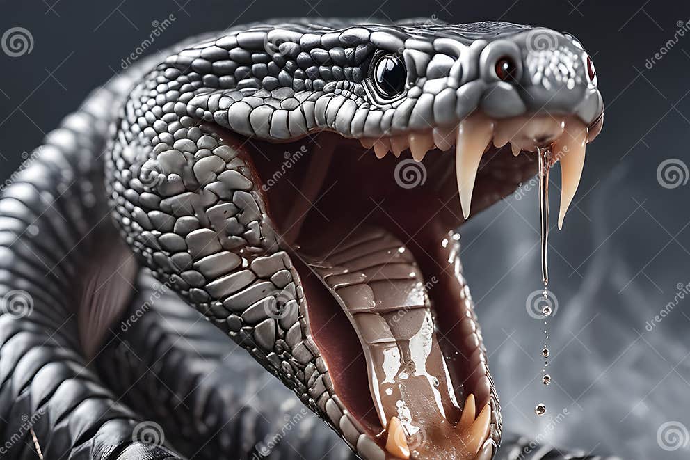 Image of the Evil Cobra Dripping and Spitting Venom. Stock Illustration ...
