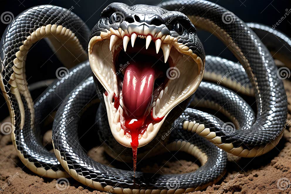 Image of the Evil Cobra Dripping and Spitting Venom. Stock Illustration ...