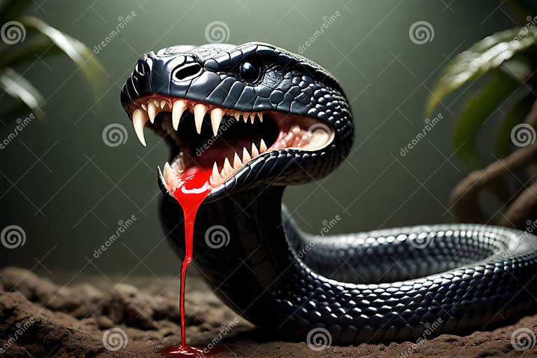 Image of the Evil Cobra Dripping and Spitting Venom. Stock Illustration ...