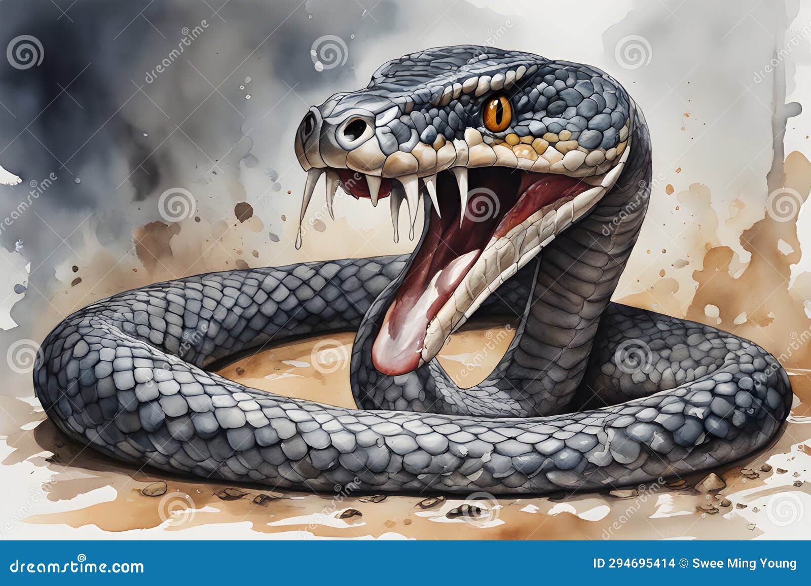 Image of the Evil Cobra Dripping and Spitting Venom. Stock Illustration ...