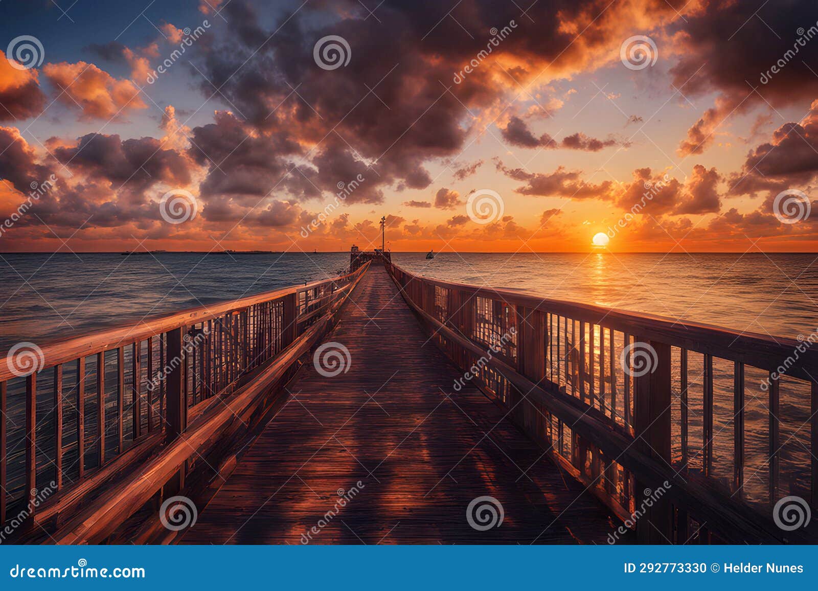 Horizon Burning Sunset on Key West Island Stock Illustration ...