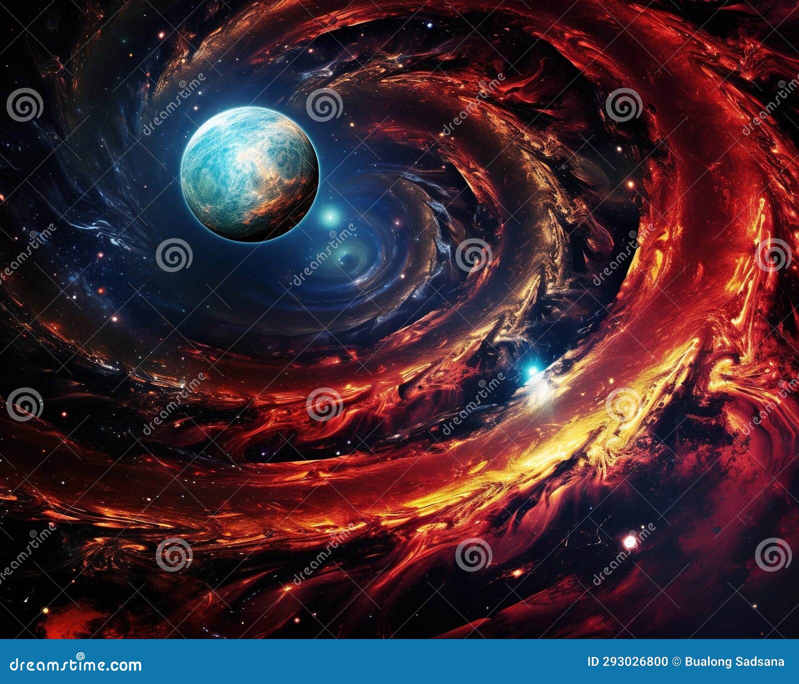 The Image Shows a Depiction of an Exotic World. Stock Illustration ...