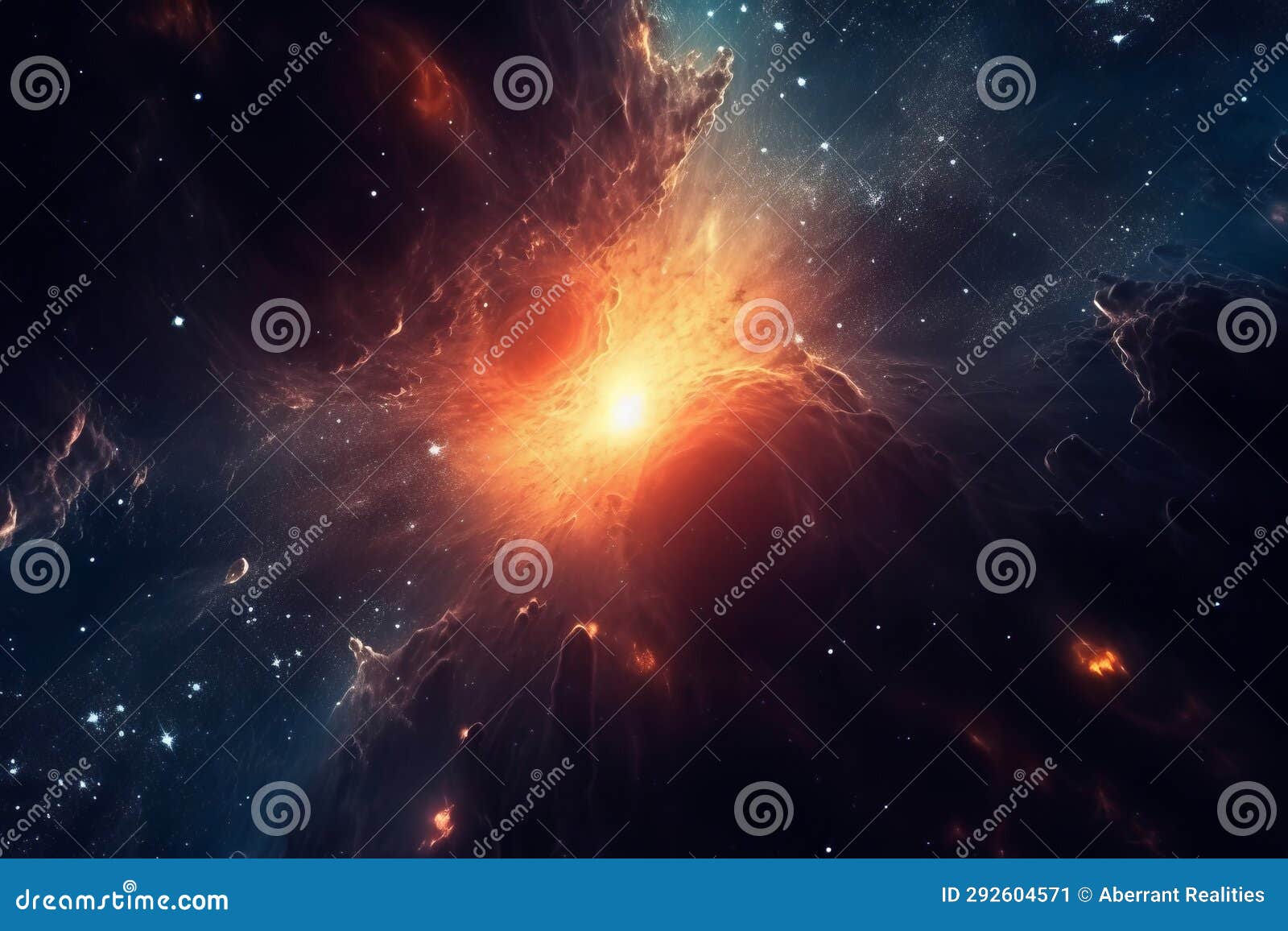 An Image of an Exploding Star in Space Stock Illustration ...