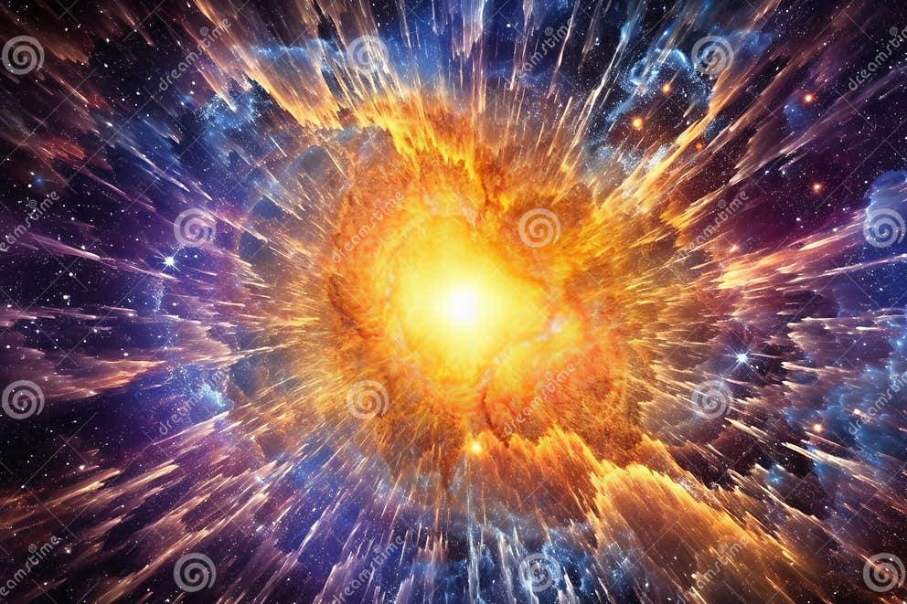 An Image of an Exploding Star in Space Stock Illustration ...