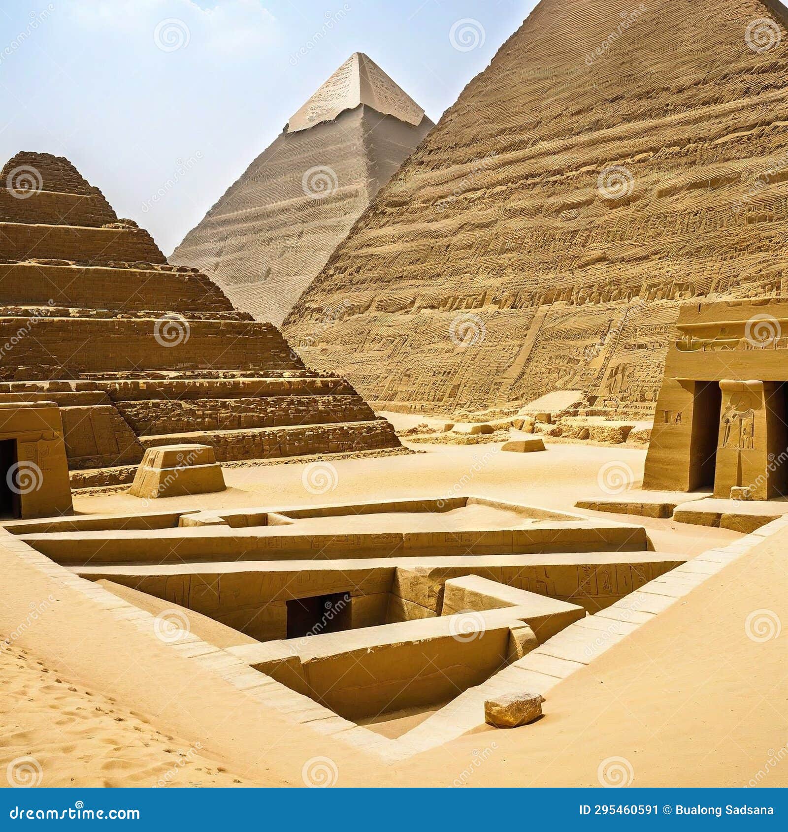 Image Of Explorer Inside An Ancient Egyptian With Various Artifacts On ...