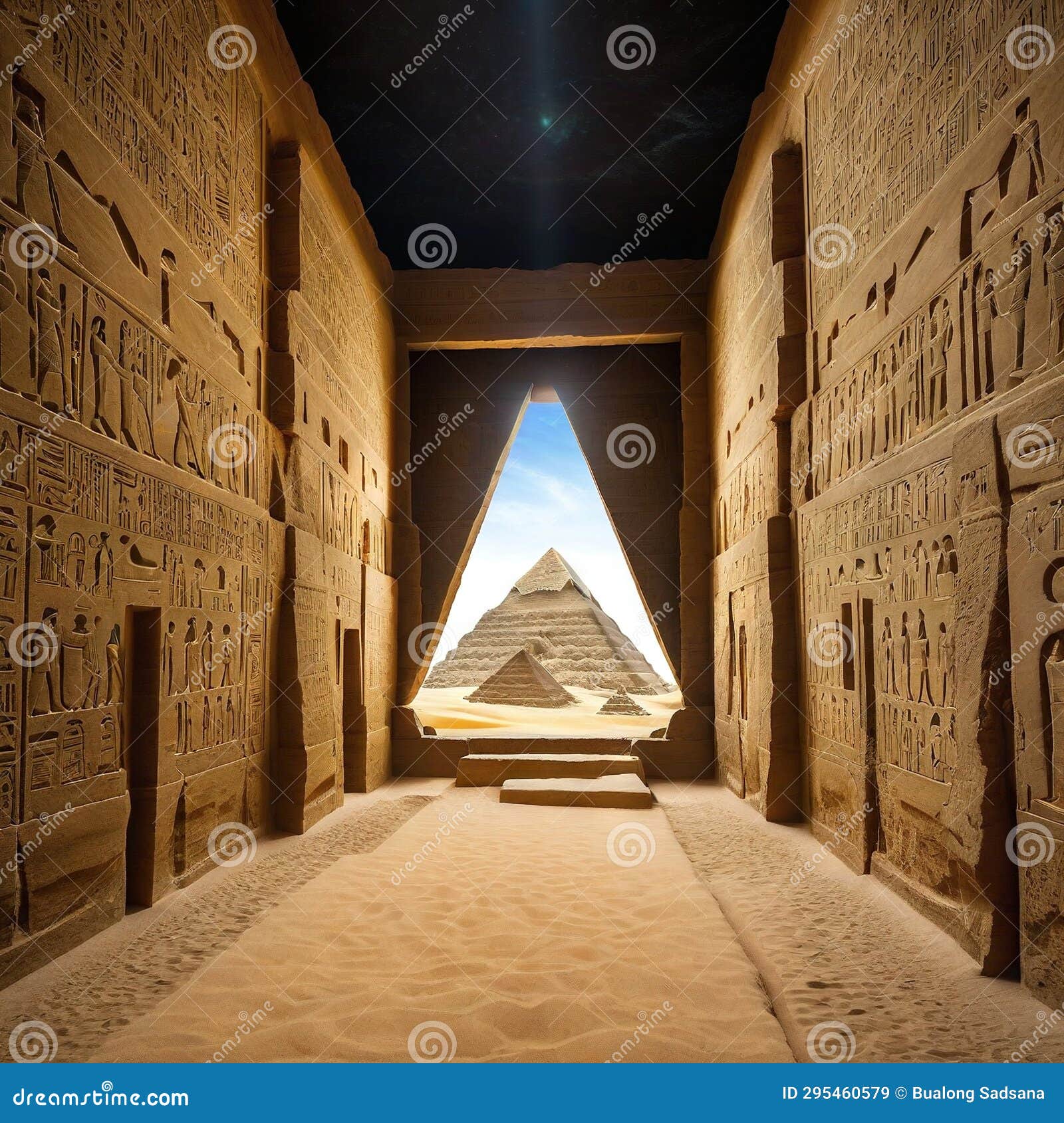Image of Explorers Inside an Ancient Egyptian with Various Artifacts on ...