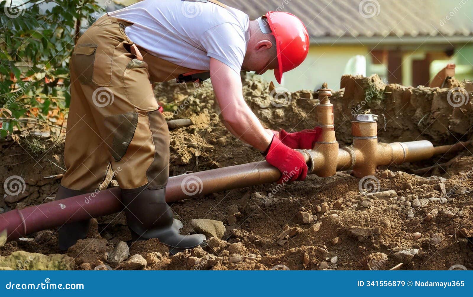Generated Image?Image of External Piping Work Stock Illustration ...