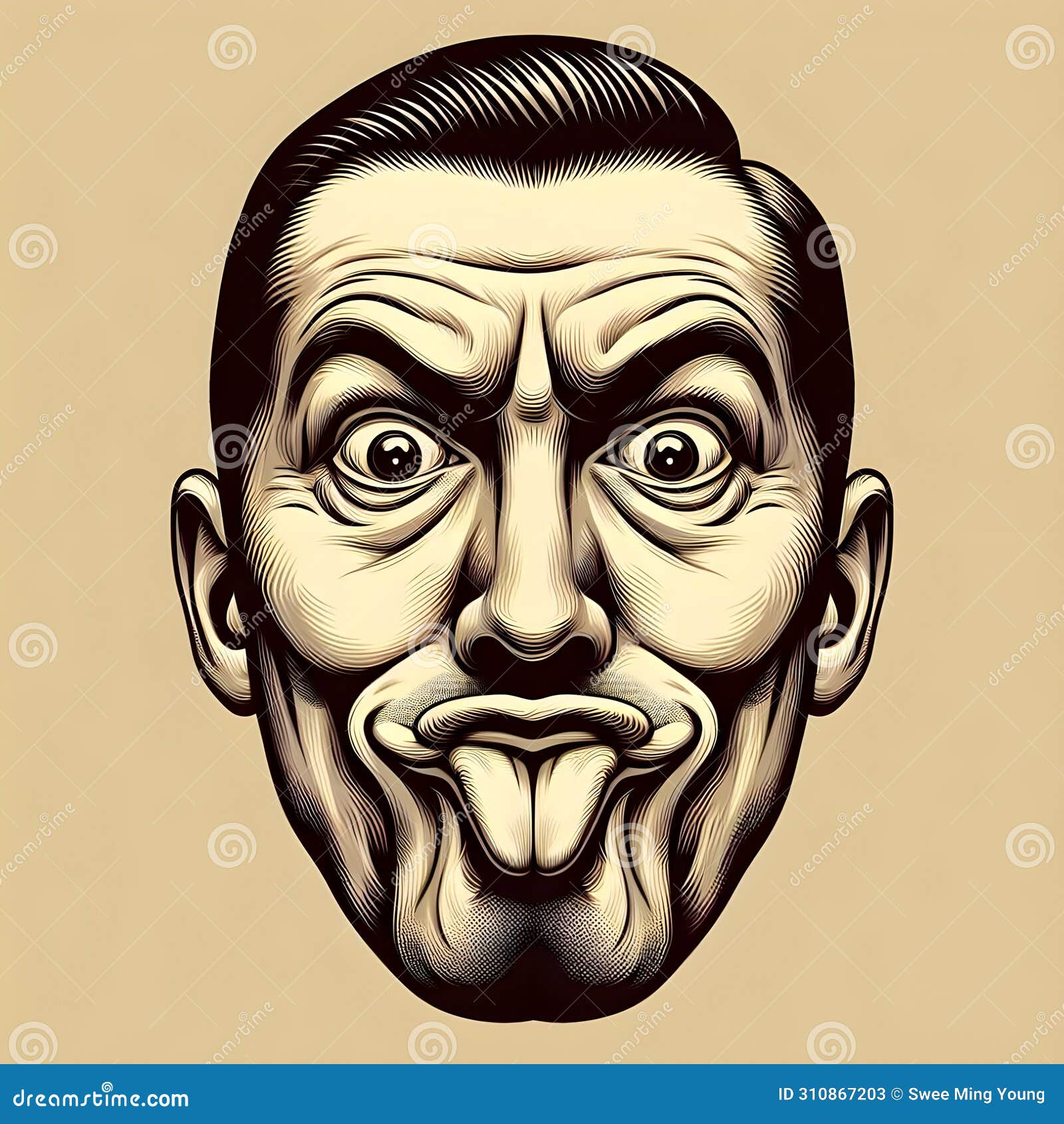 Image of Extreme Human Caricature of Various Facial Expression Art ...