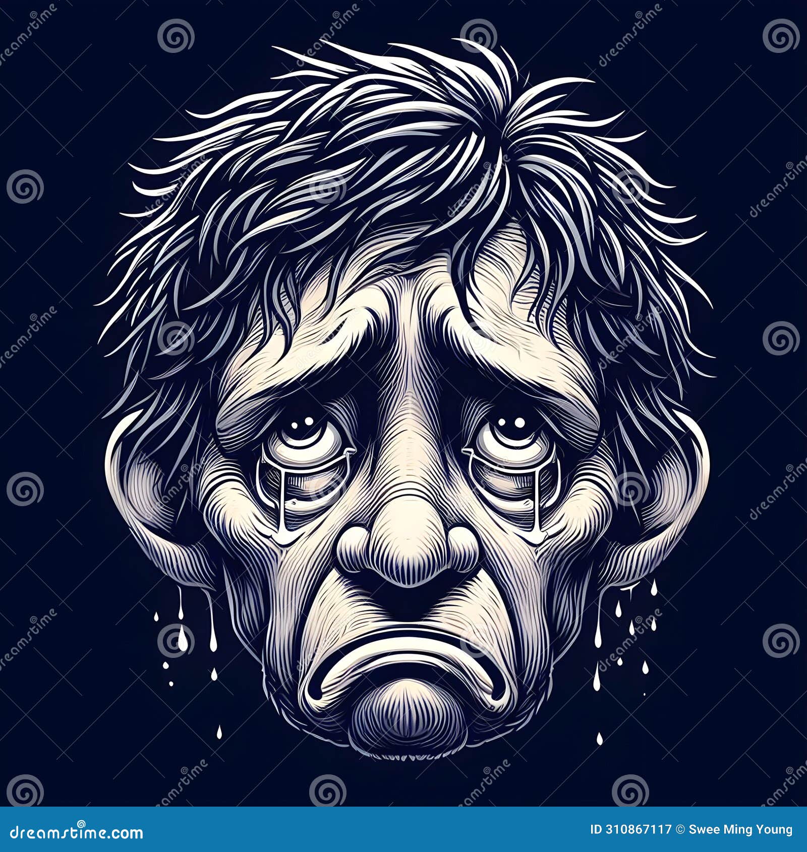 Image of Extreme Human Caricature of Various Facial Expression Art ...