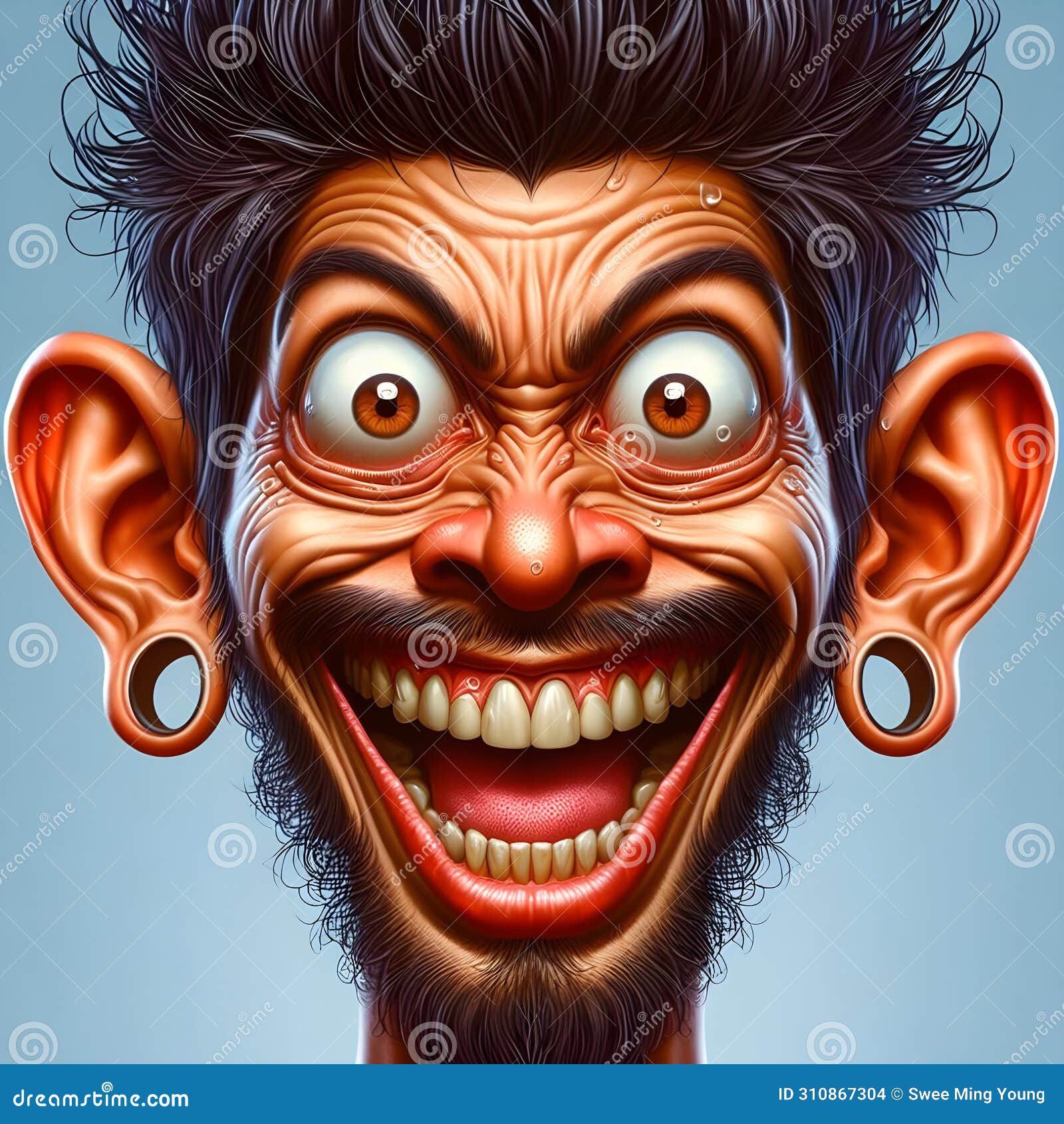 Image of Extreme Human Caricature of Various Facial Expression Art ...