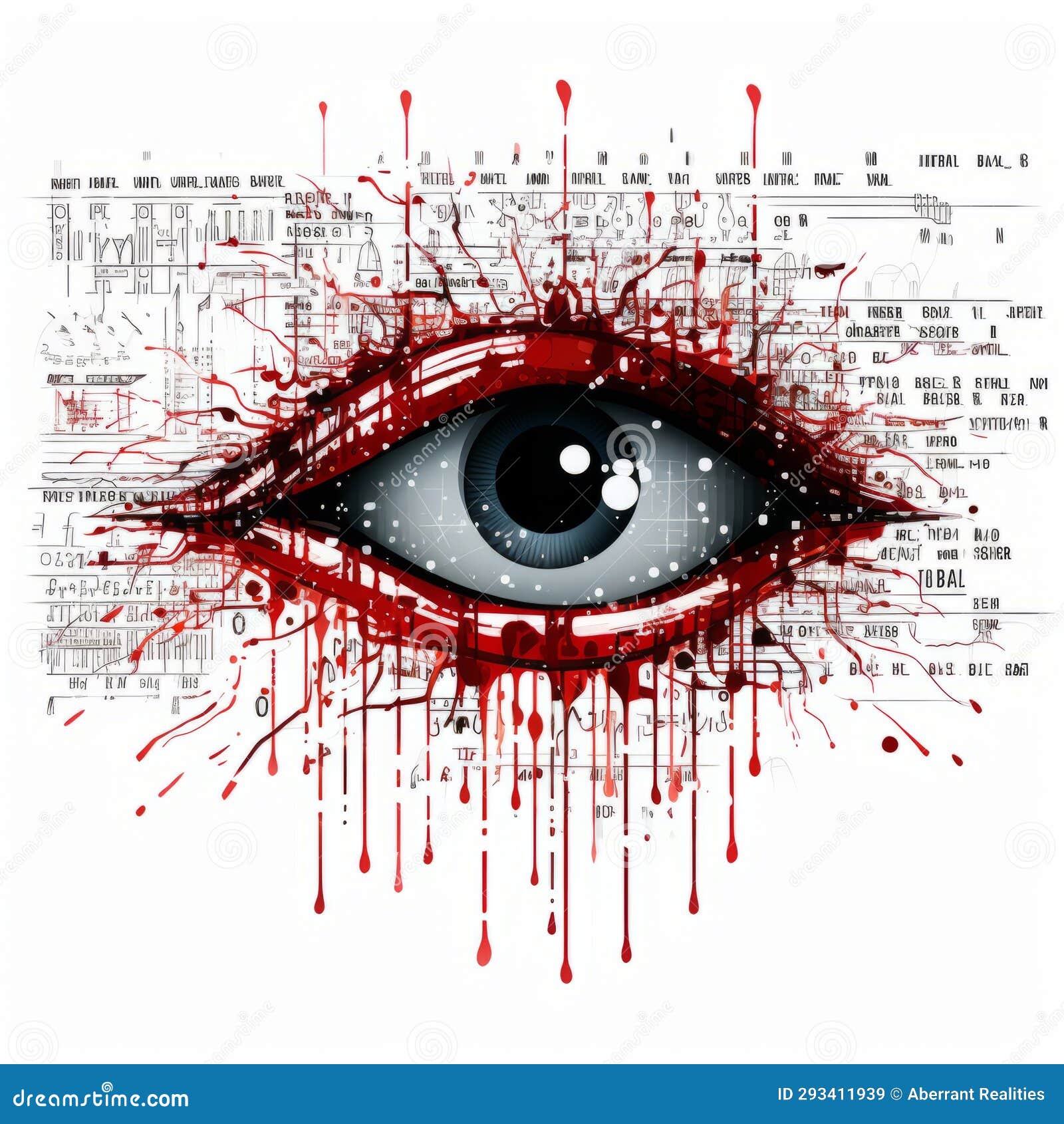 An Image of an Eye with Blood Dripping from it Stock Illustration ...