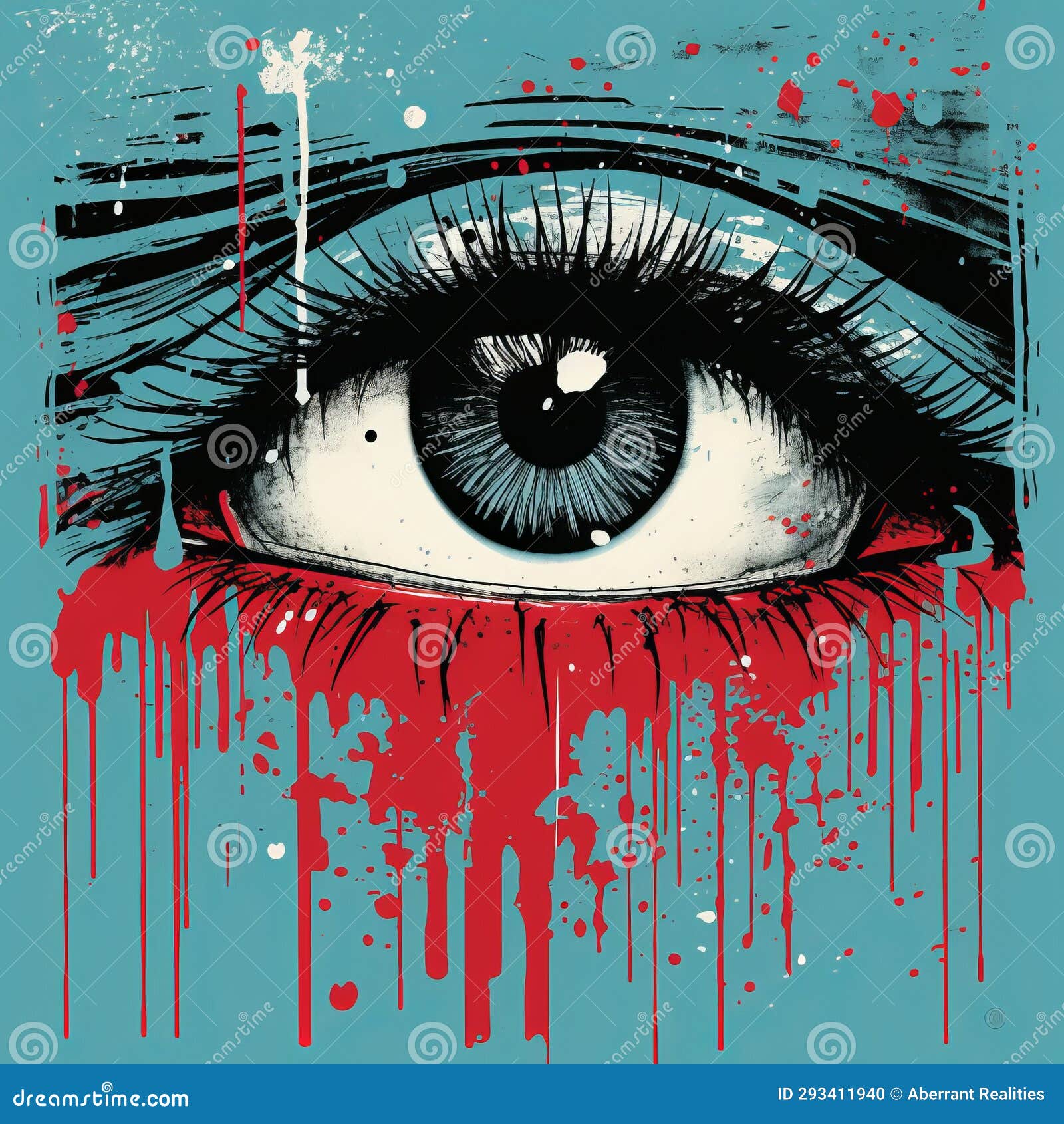 An Image of an Eye with Blood Dripping from it Stock Illustration ...
