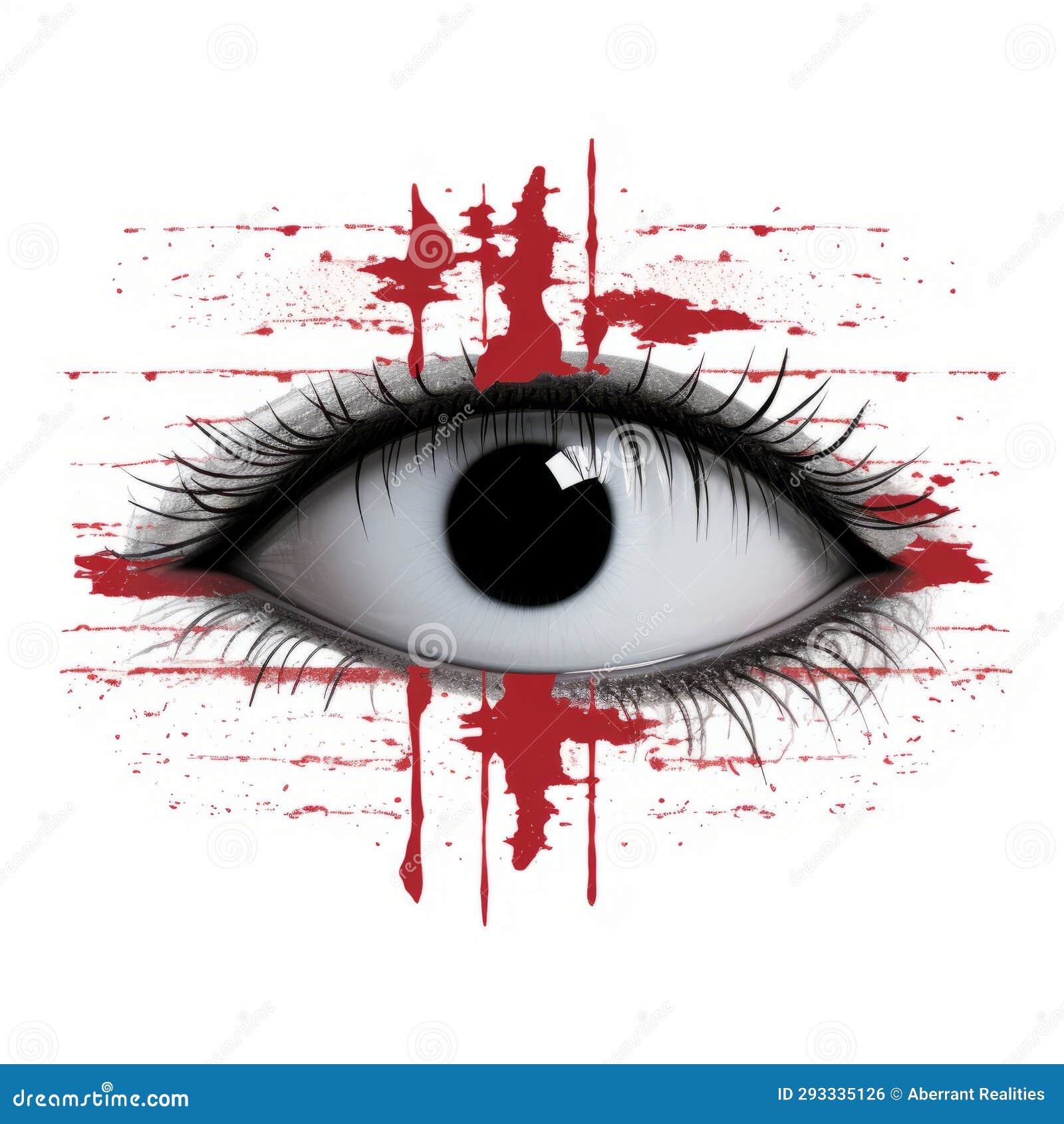 An Image of an Eye with Blood Splatters on it Stock Illustration ...