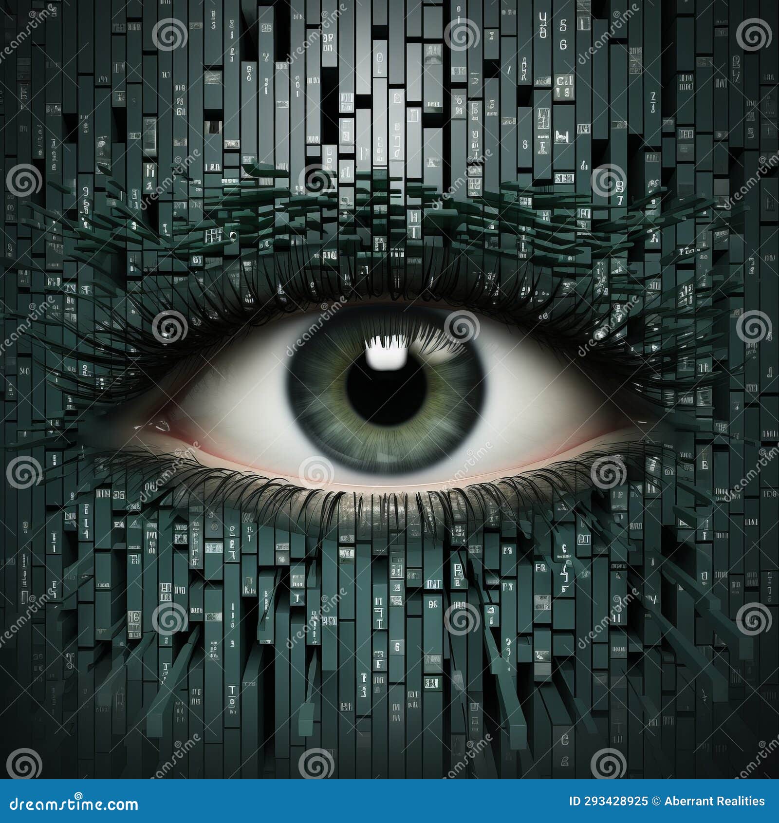 An Image of an Eye Looking at a Computer Screen Stock Illustration ...