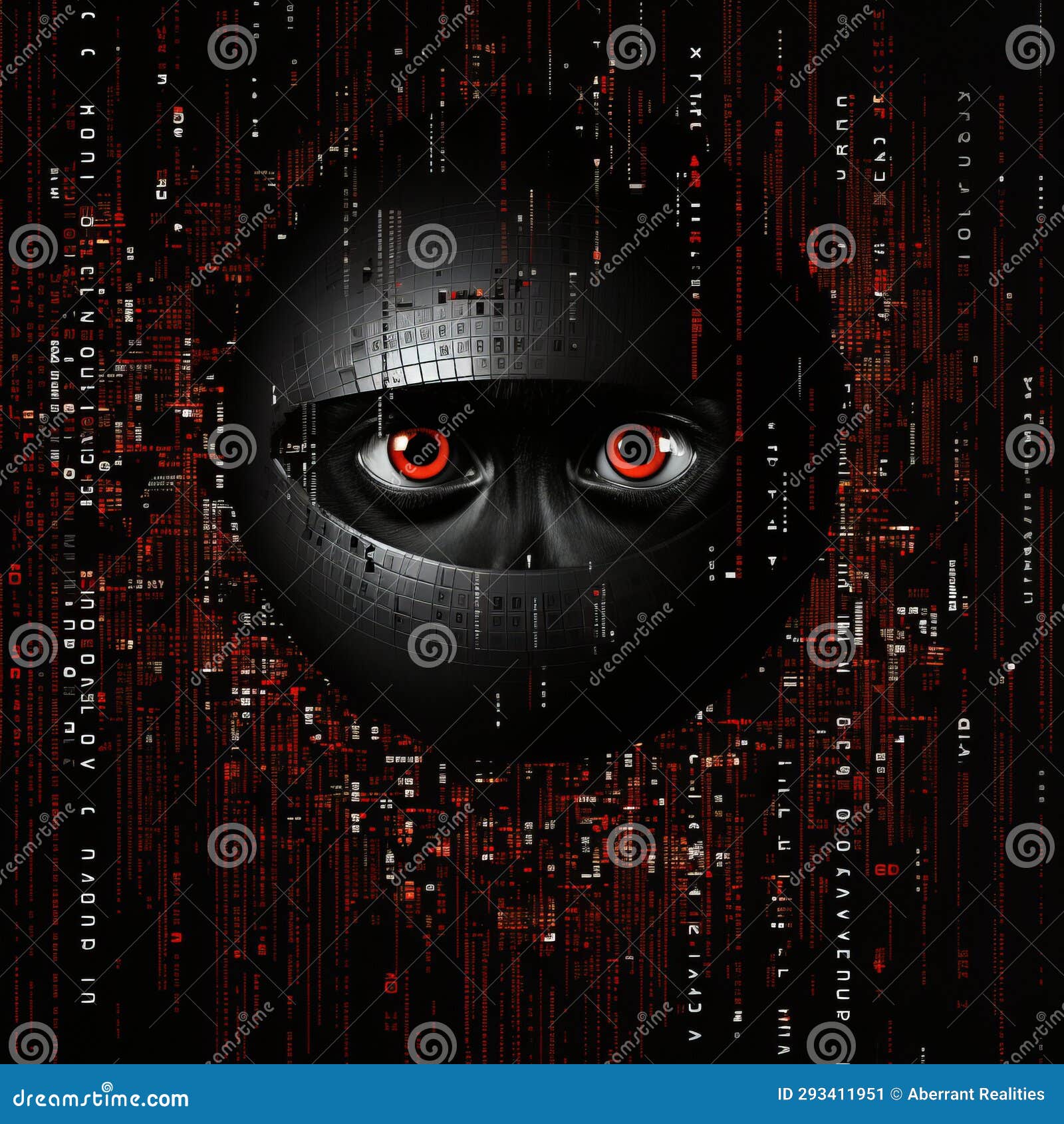 An Image of an Eye with Red Eyes on a Black Background Stock ...