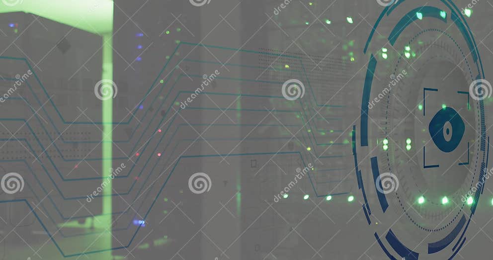 Image of Eye Retina Round Scanner and Microprocessor Connections ...
