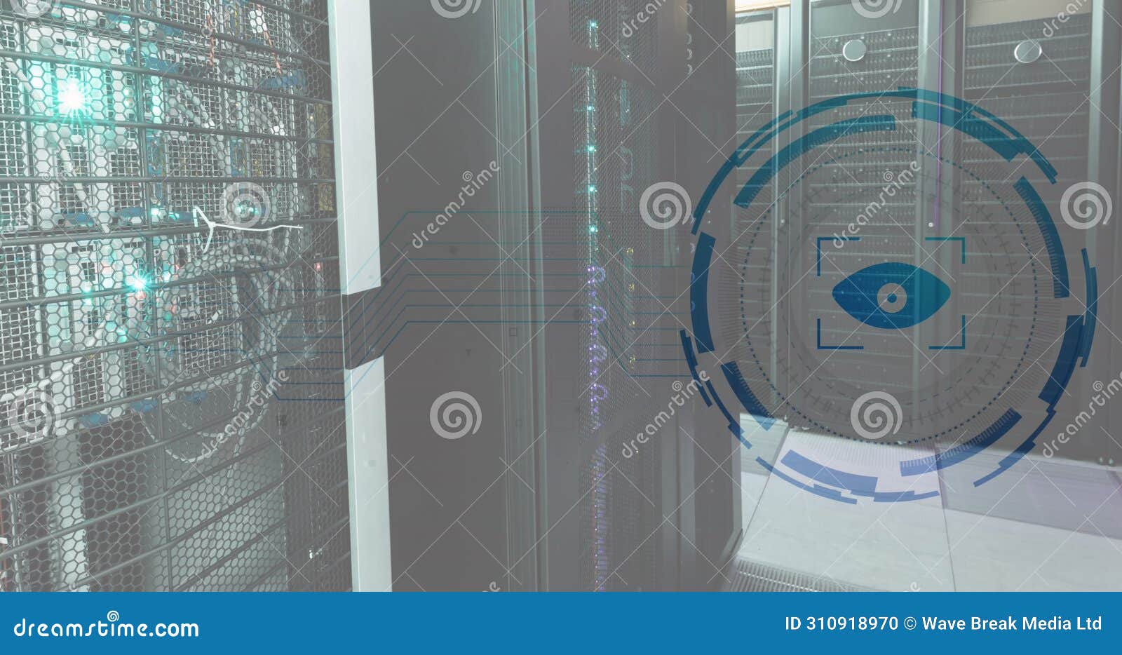 Image of Eye Retina Round Scanner and Microprocessor Connections ...
