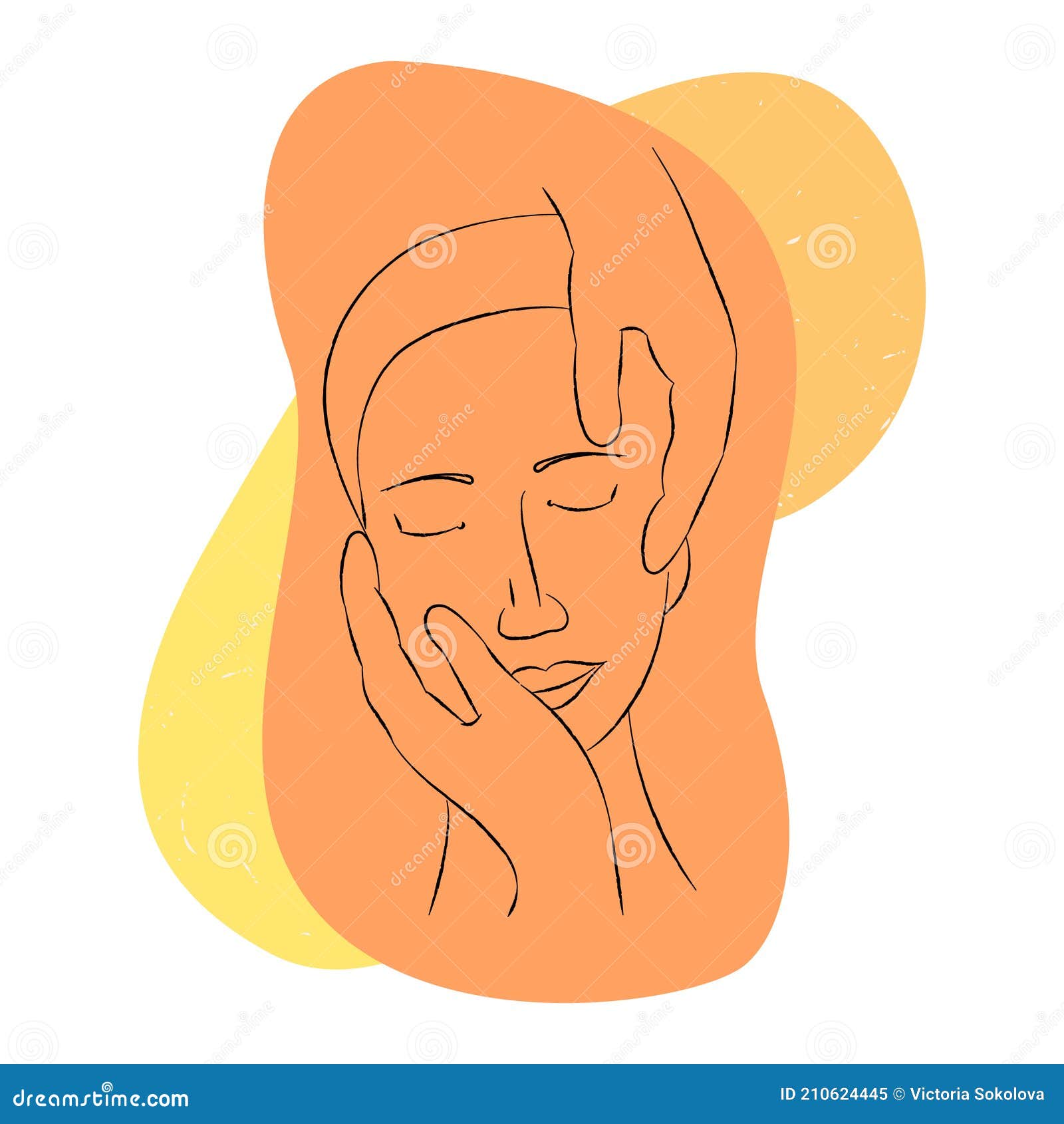 Image with Face and Hands of Massage Therapist Stock Vector ...