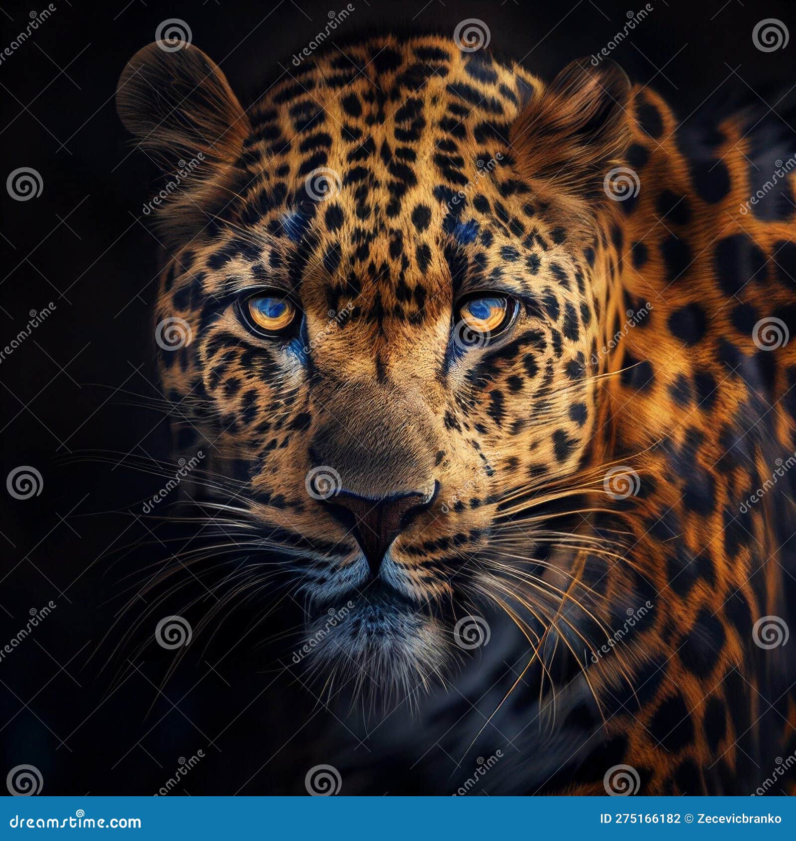 A Leopard Facing Forward, In An Attacking Pose, Generative AI Stock ...