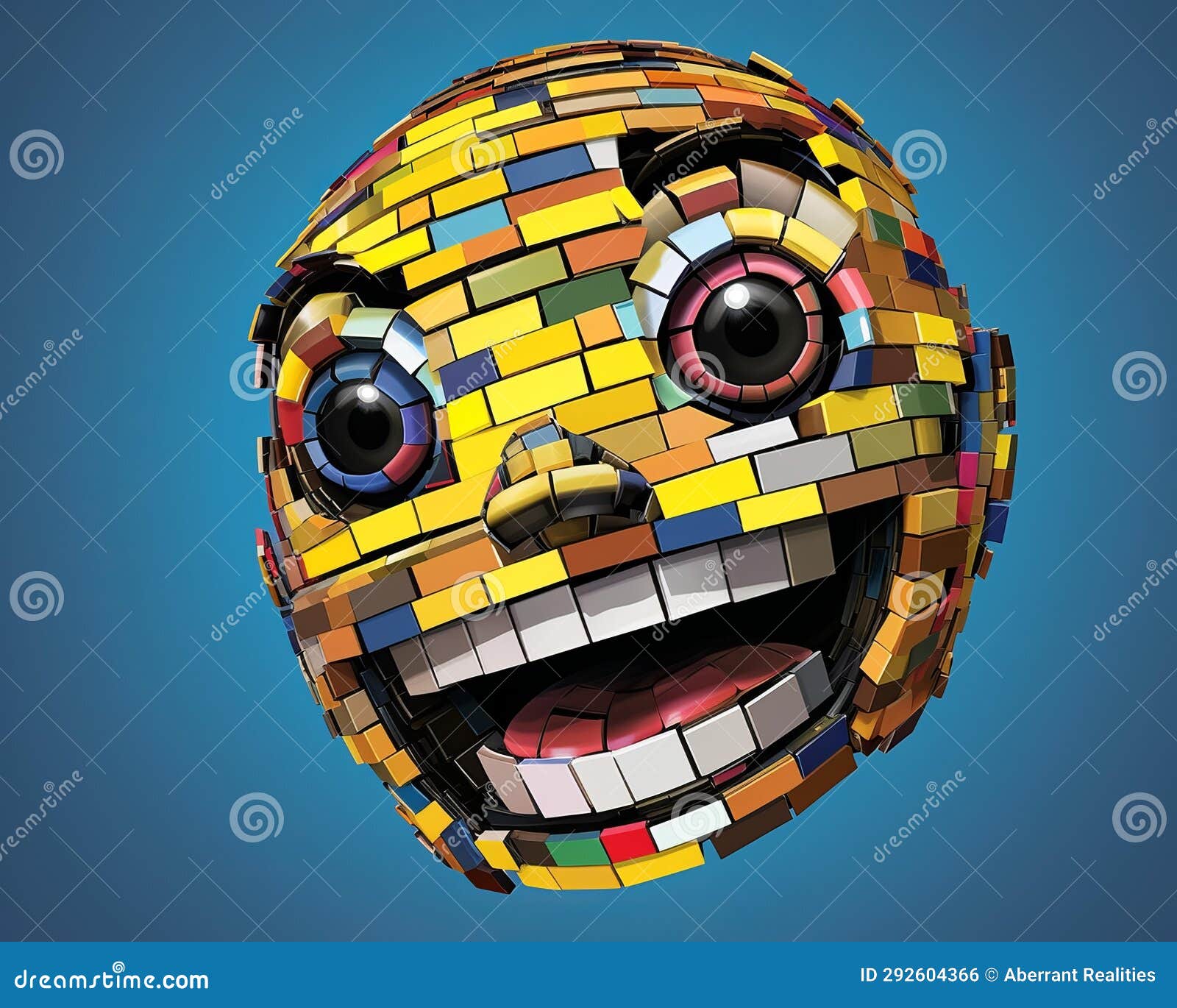 An Image of a Face Made Out of Lego Bricks Stock Illustration ...