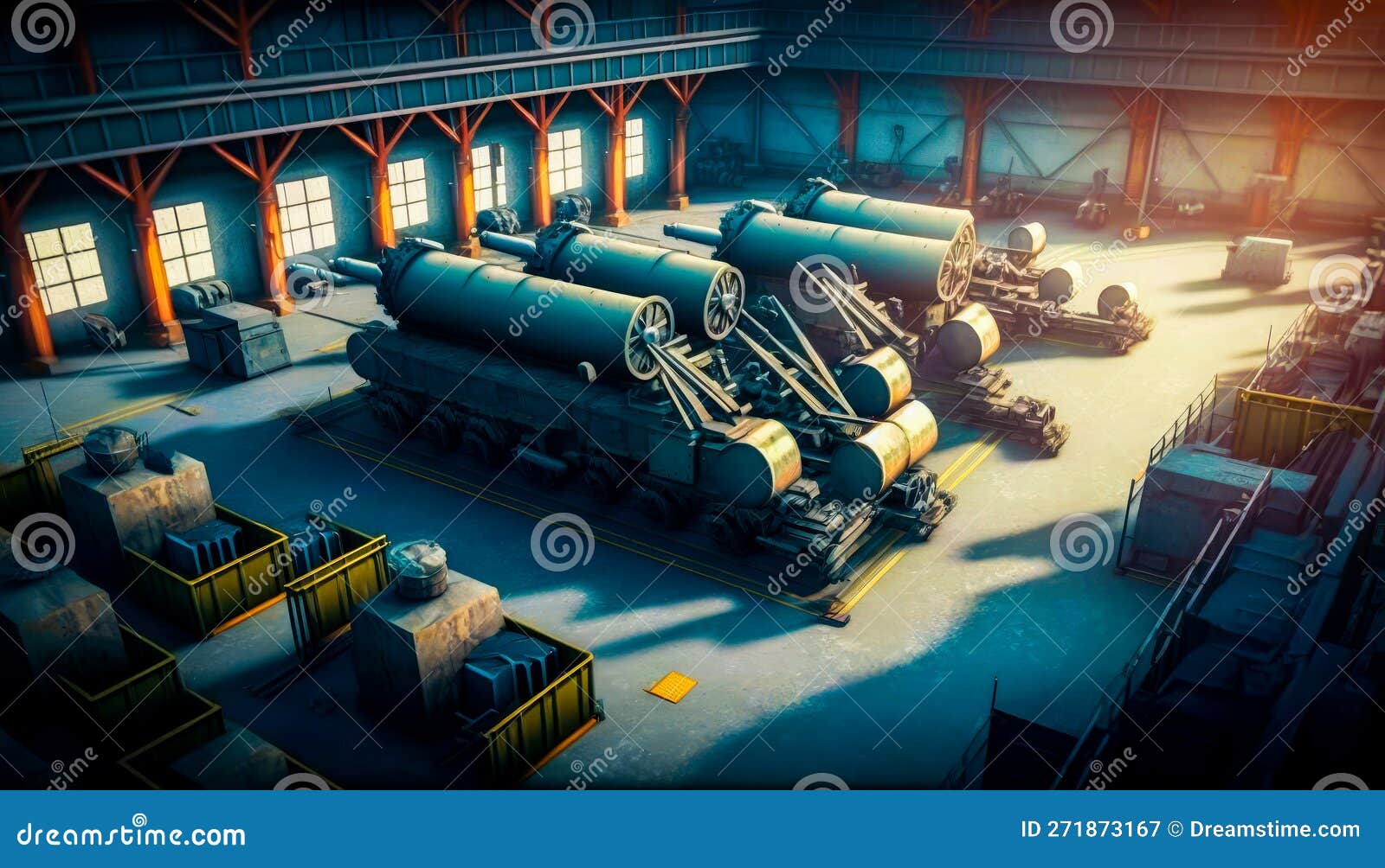 An Image of Factory with Several Large Machines. Generative AI Stock ...