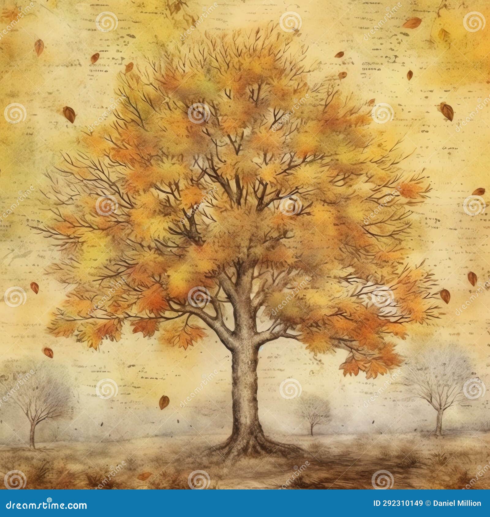 Fall Old Paper, Vintage Digital Paper Stock Illustration - Illustration ...