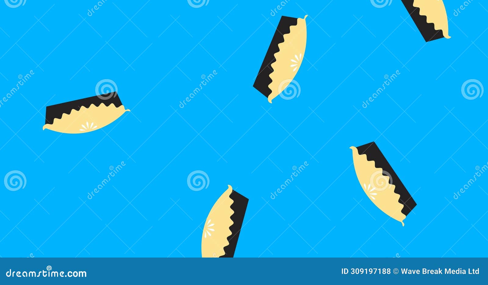 Image of Falling Cake Icons on Blue Background Stock Illustration ...