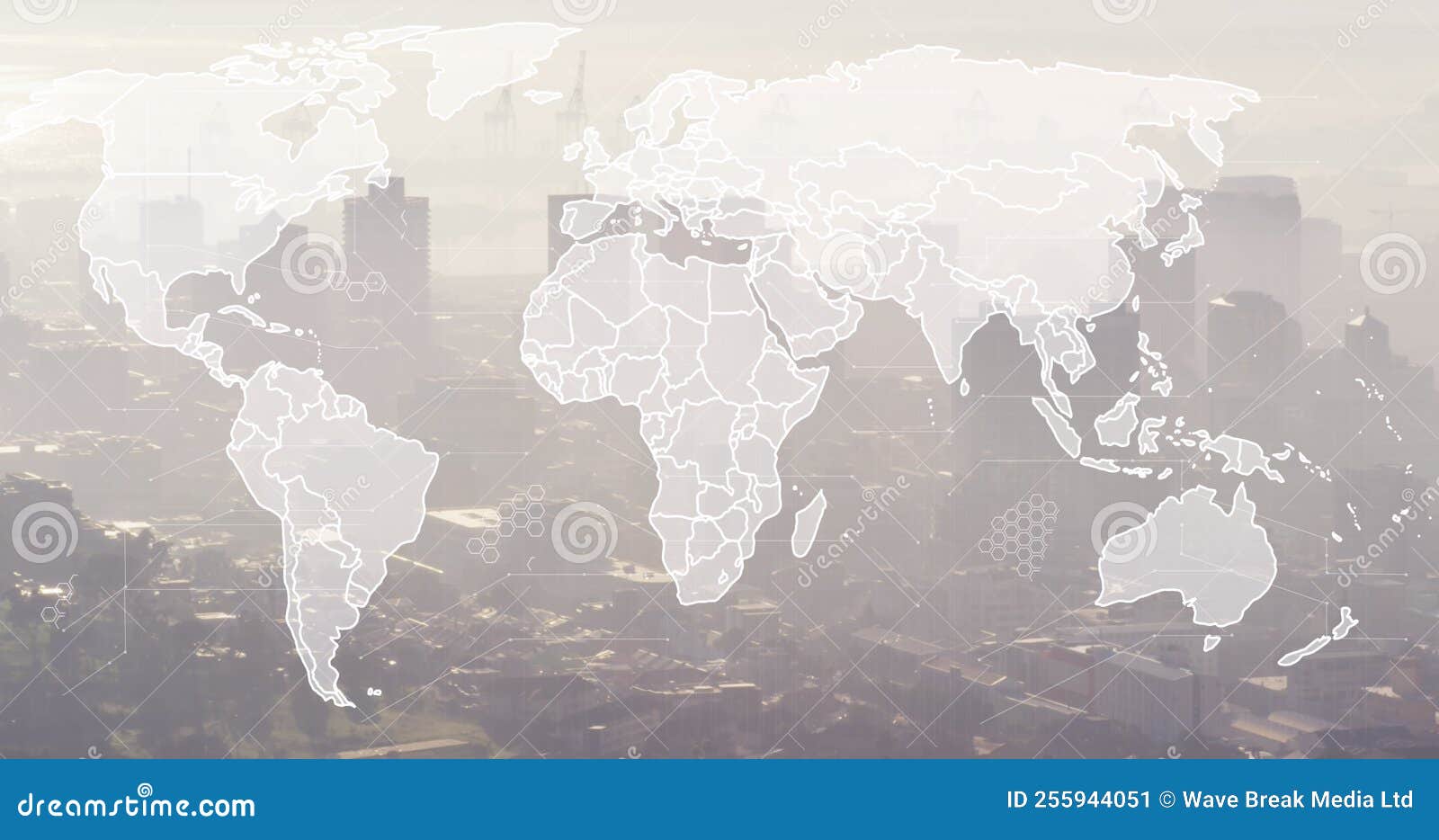 Image of Falling Covid Cells Over Globet Stock Illustration ...