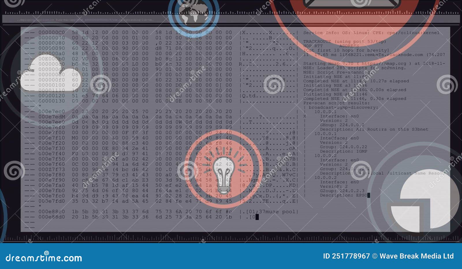 Image of Falling Icons Over Data Processing on White Background Stock ...