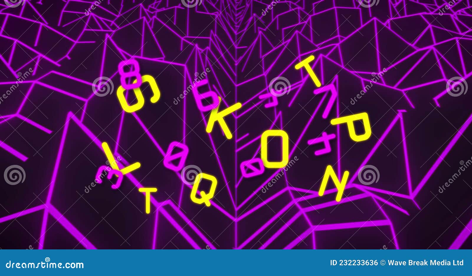 Image of Falling Numbers Over Digital Map Stock Illustration ...